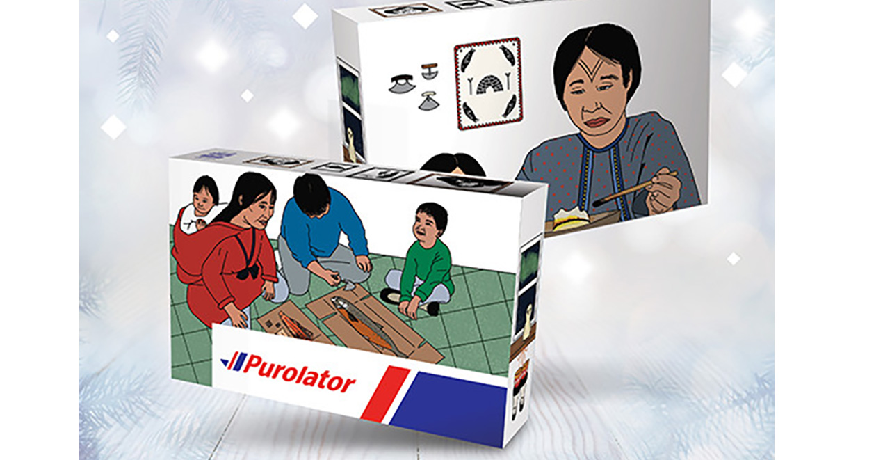 Inuk Artist Aedan Corey Designs Holiday Box for Purolator